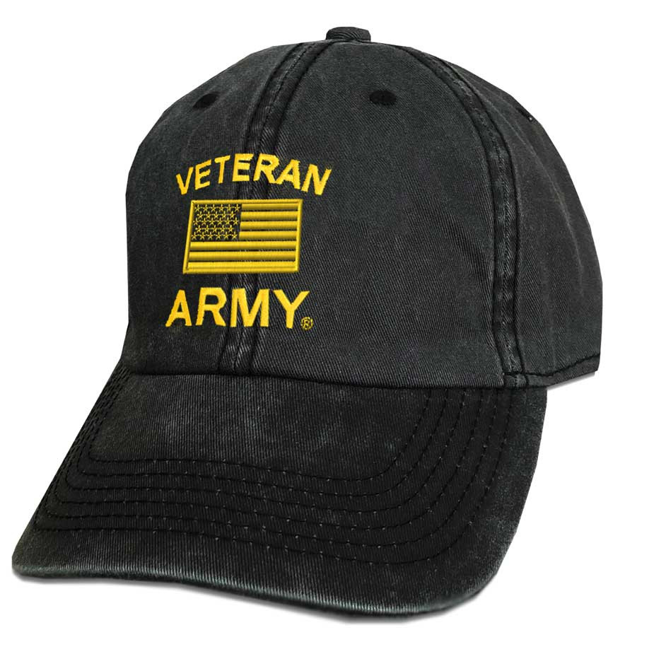 US Veteran Hat with Embroidered US Flag / Vetfriends.com