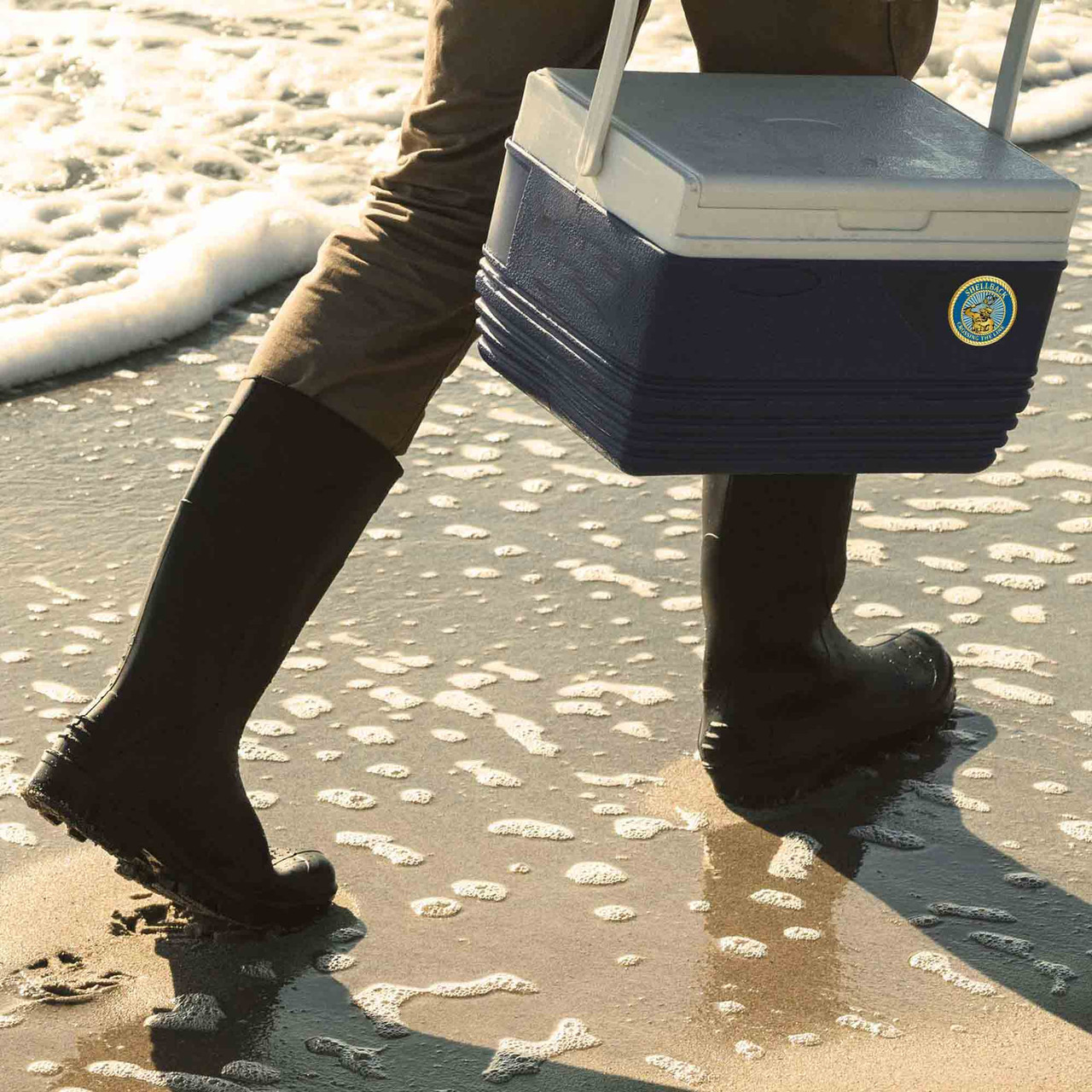 Navy Circle Decal with Shellback Crossing The Line Graphic