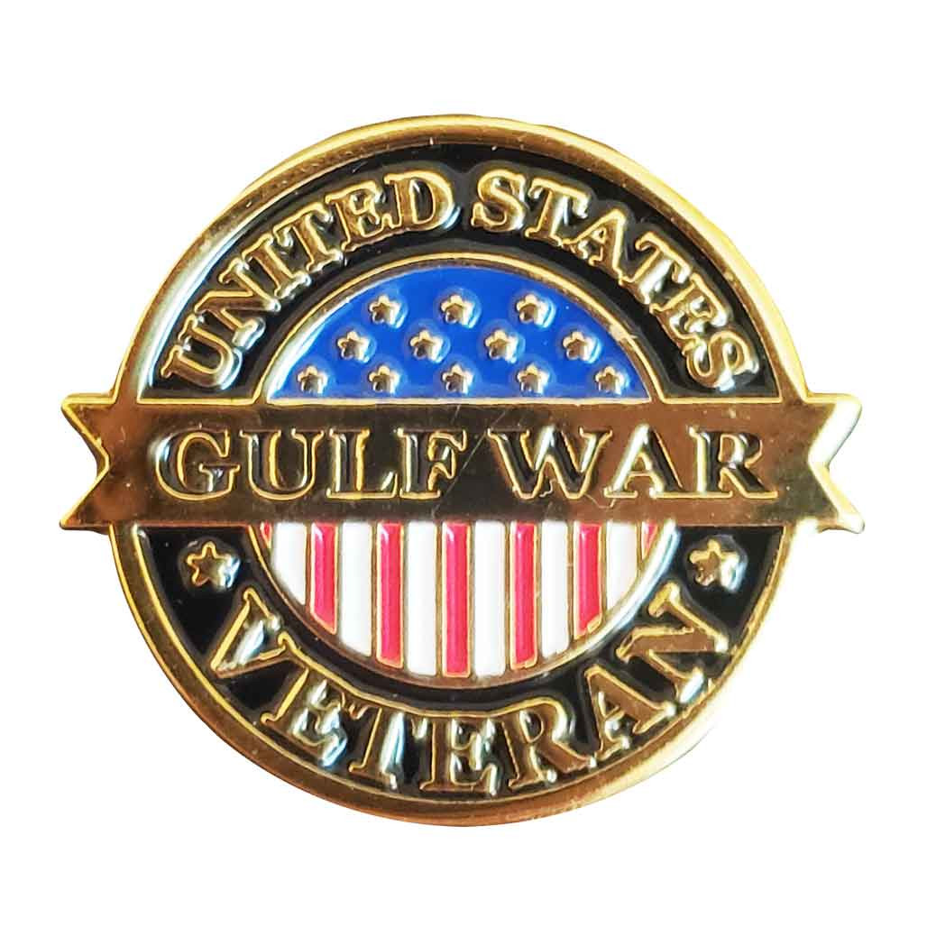 US Veteran Lapel Pin with COMBAT Text and Flag Graphic