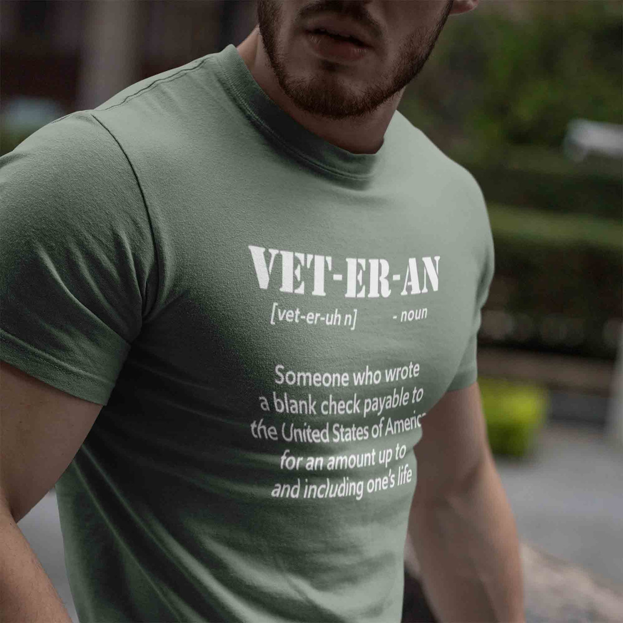 Veteran Definition T-Shirt with Meaning of Veteran Text