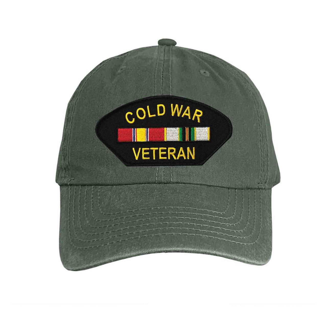 Veteran Hat with Cold War Veteran and National Service Ribbon Patch