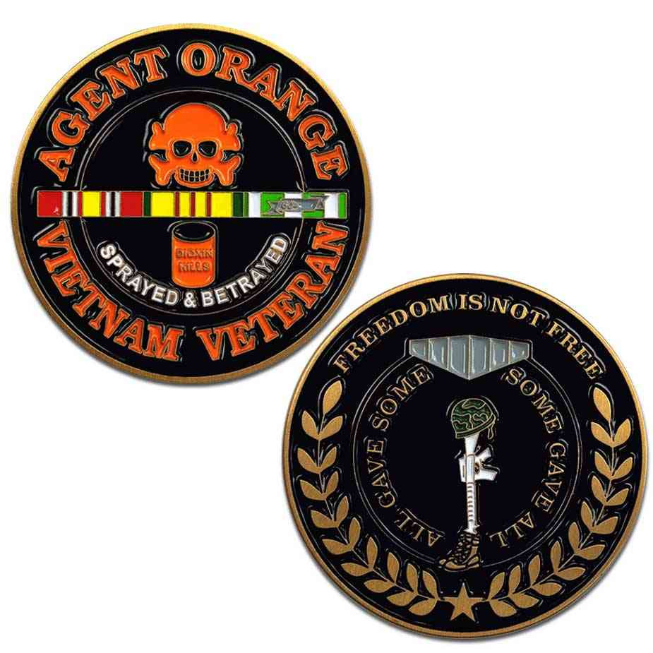 Vietnam Veteran Challenge Coin with Agent Orange Graphics