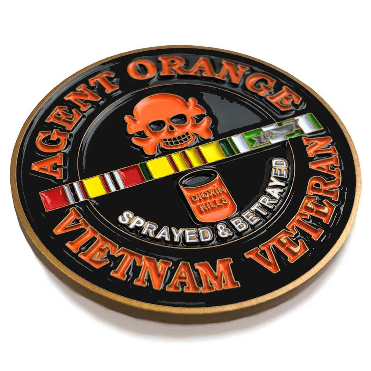 Vietnam Veteran Challenge Coin with Agent Orange Graphics