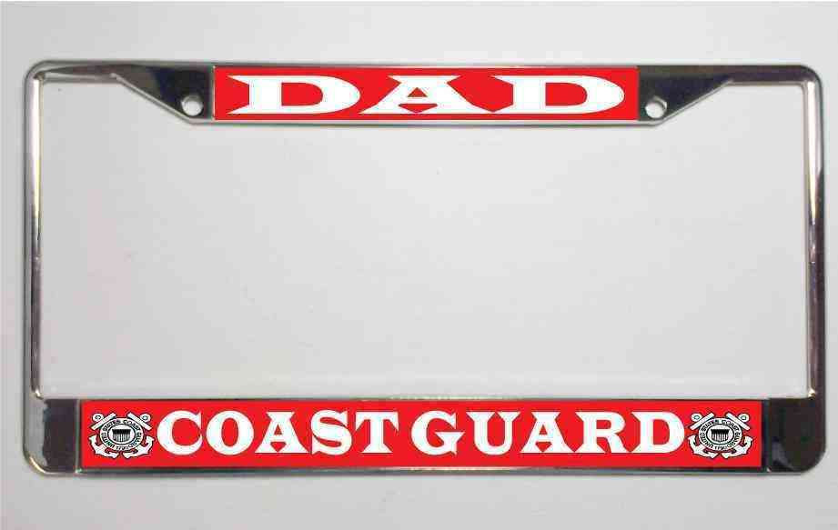 Coast Guard Veteran Metal License Plate Frame