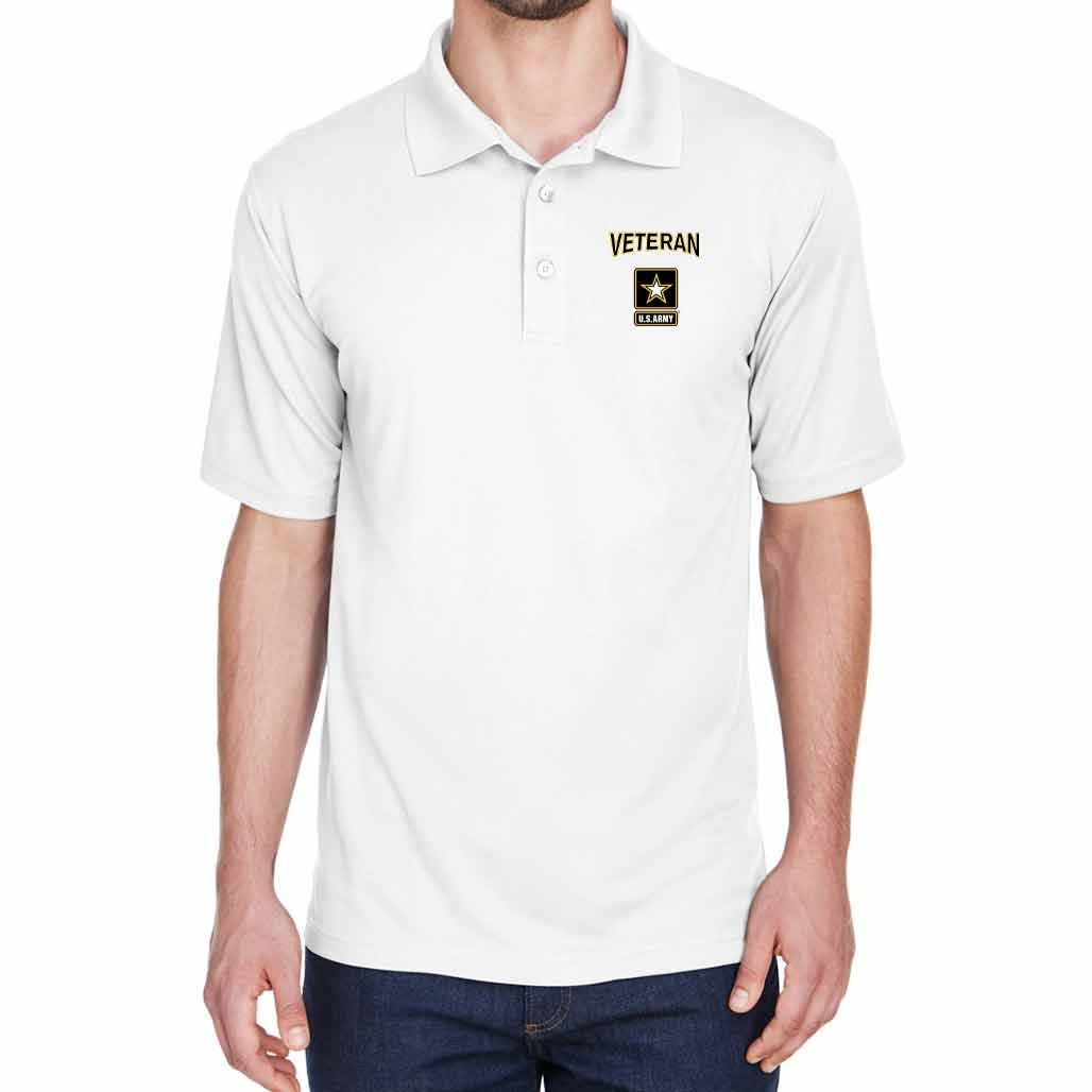 Officially Licensed US Army Veteran Polo Shirt Black