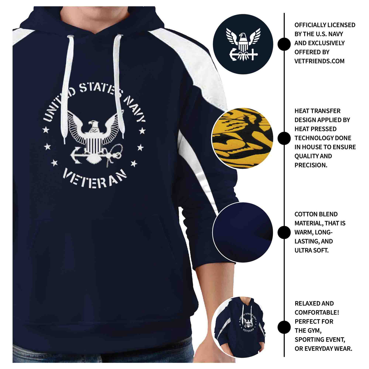 US Navy Veteran Hooded Sweatshirt - Officially Licensed
