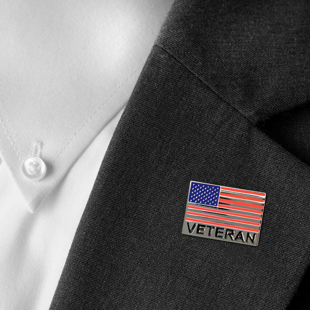 Veteran Lapel Pin with US Flag | VetFriends Military Store