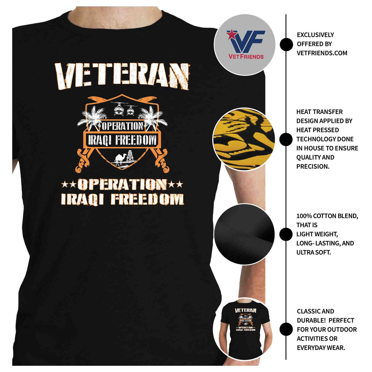 Operation Iraqi Freedom Veteran T-Shirt with Shield Graphic