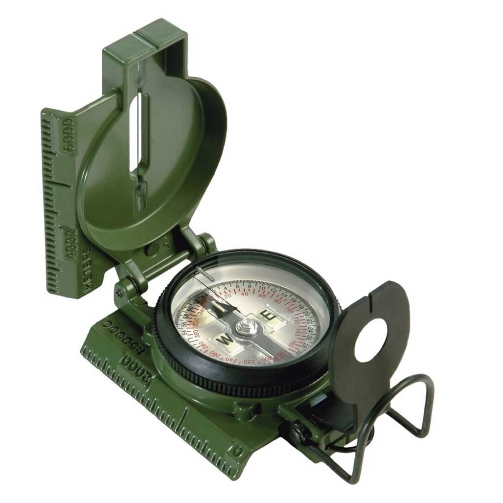 Olive Drab Military Marching Compass with LED Light