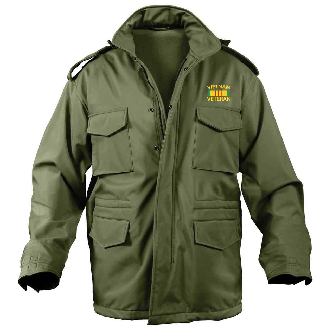 Custom Embroidered Vietnam Veteran with Service Ribbon Soft Shell M-65 ...