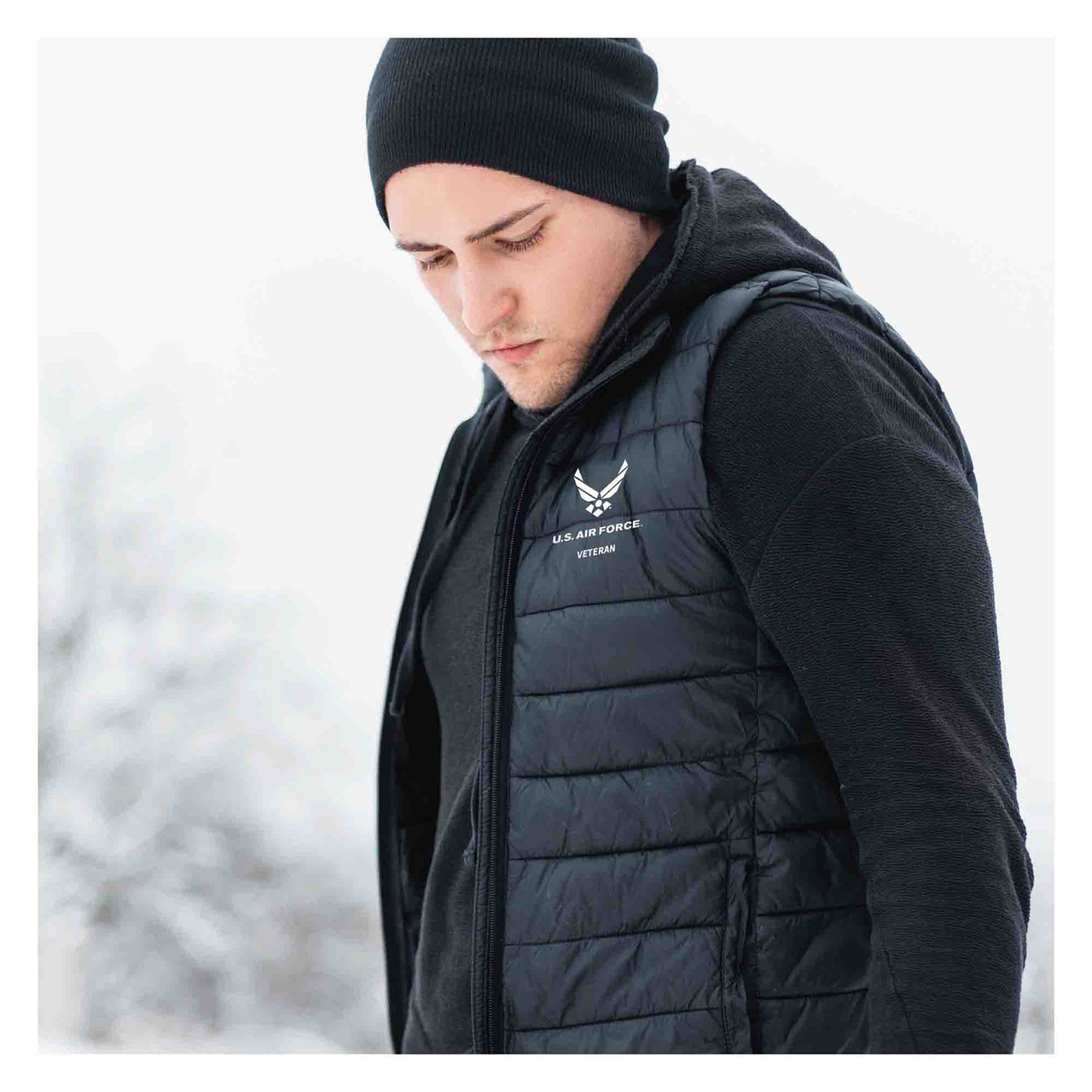 U.S Air Force Veteran Puffer Vest with Logo