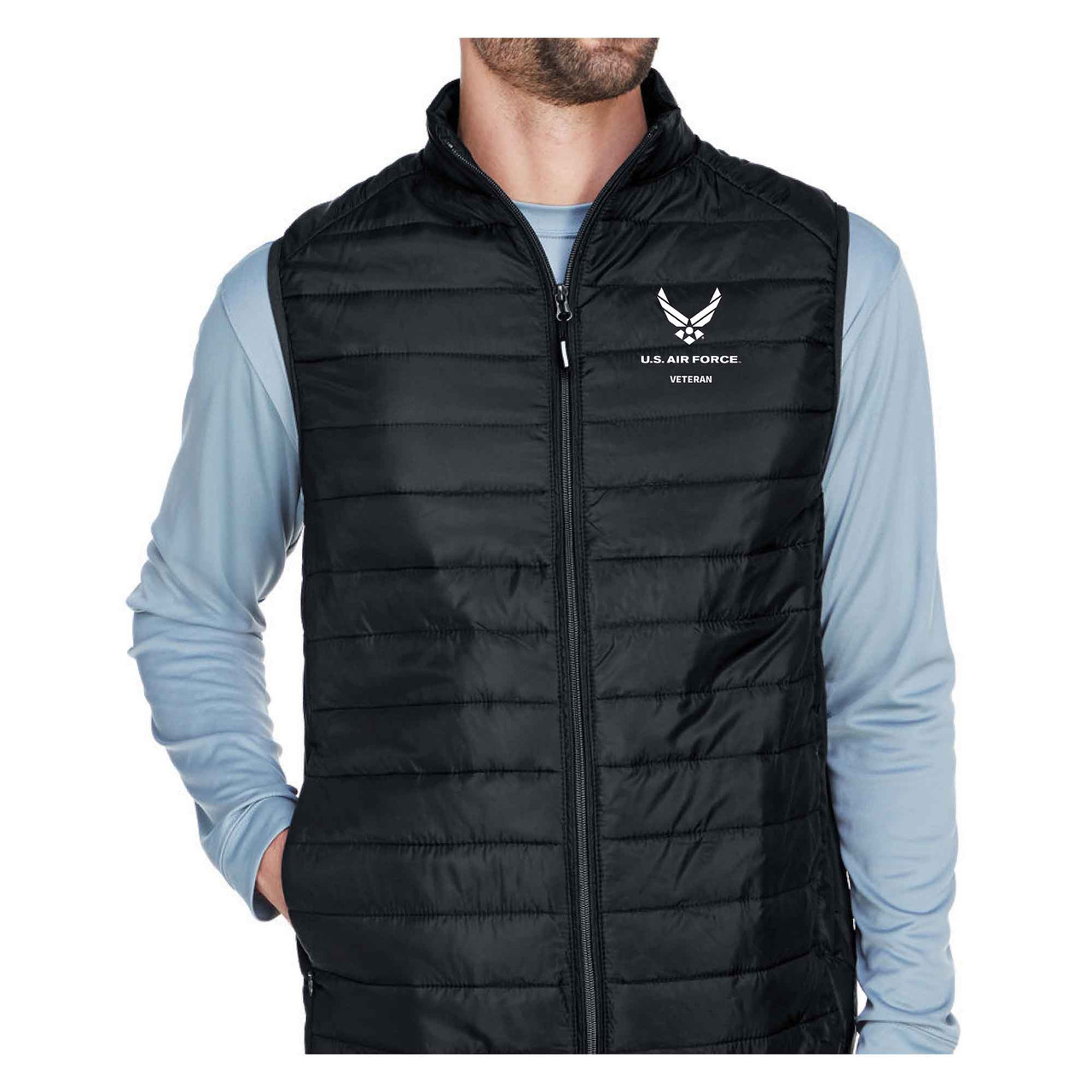 U.S Air Force Veteran Puffer Vest with Logo