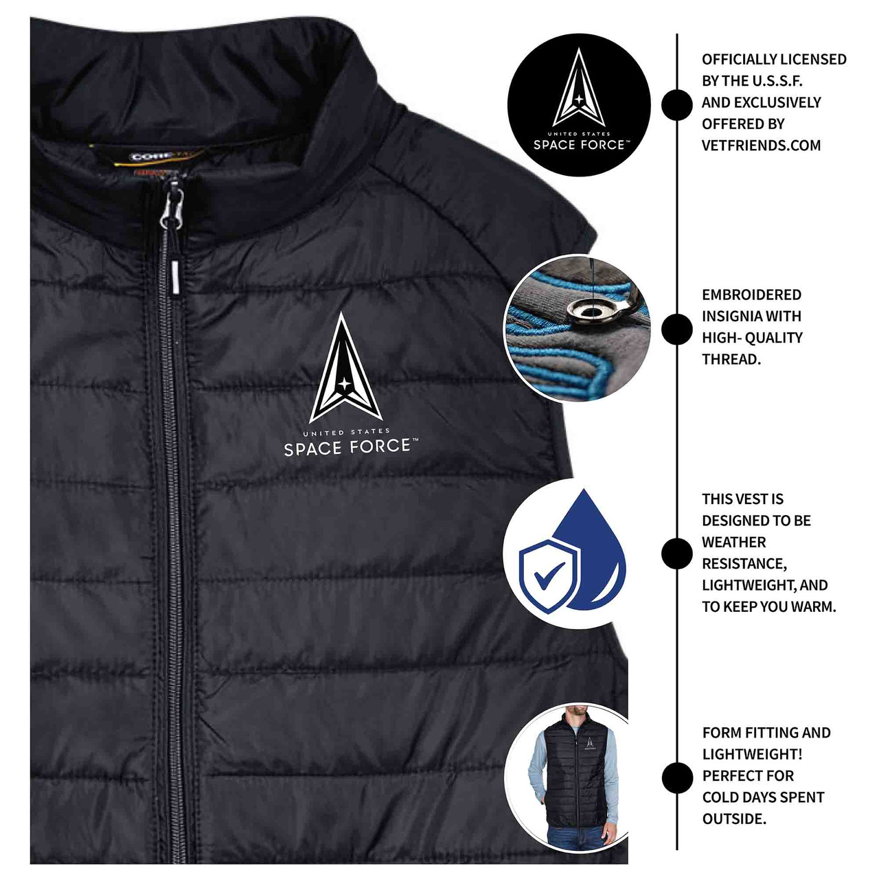 U.S. Space Force Puffer Vest with Delta logo