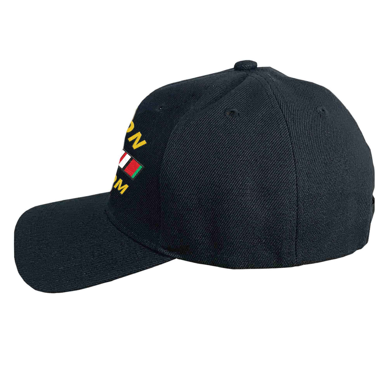 Operation Enduring Freedom Embroidered Black Hat with Service Ribbon
