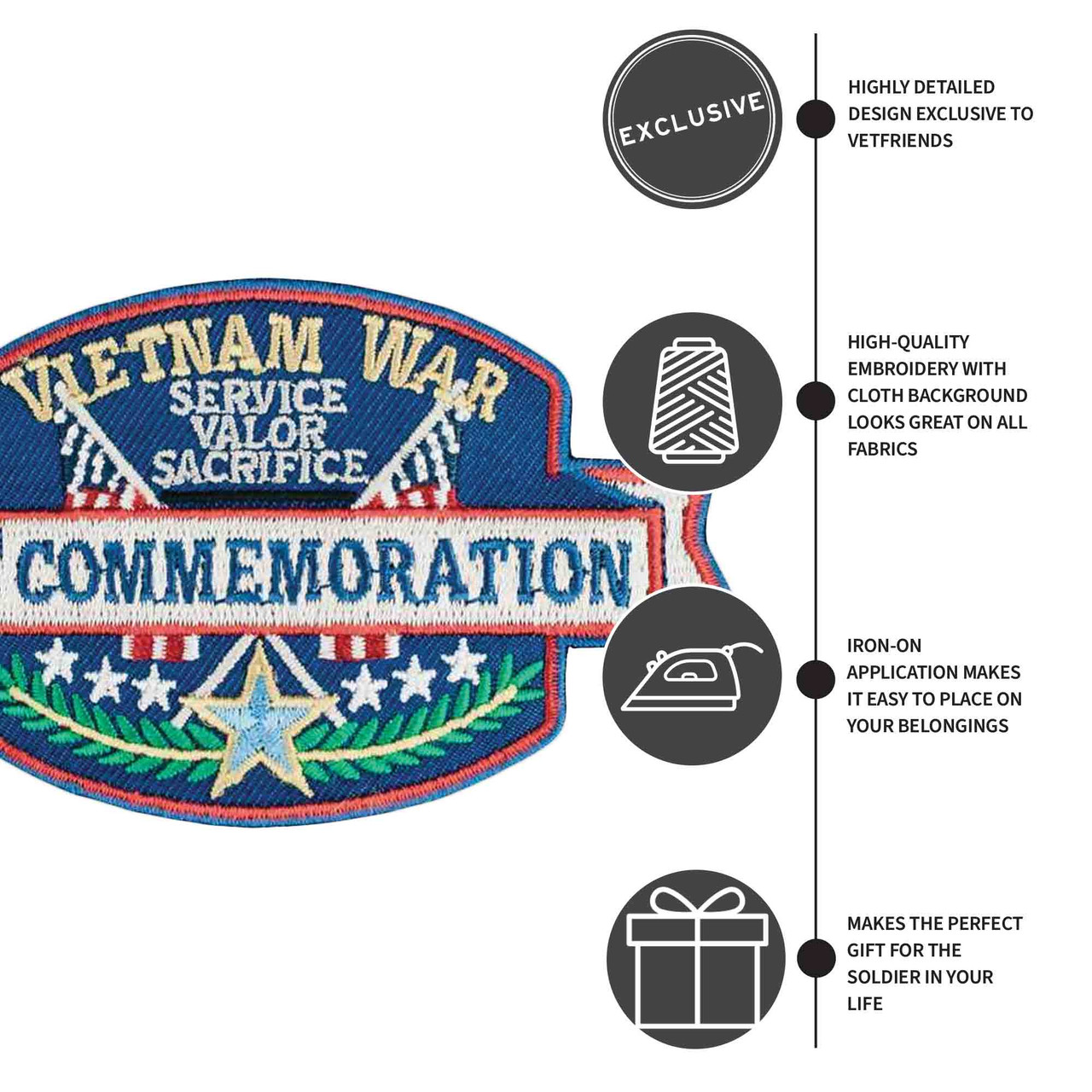 Vietnam War 50th Commemoration Embroidered Patch