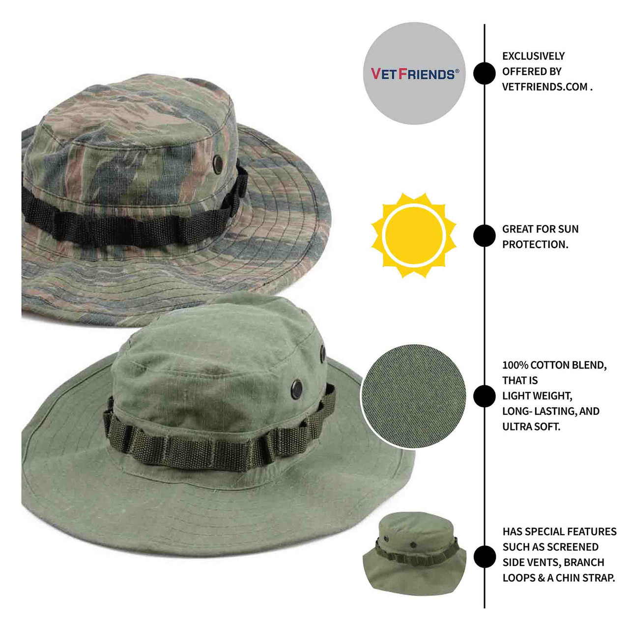 Vintage Vietnam Style Boonie Hat Vetfriends