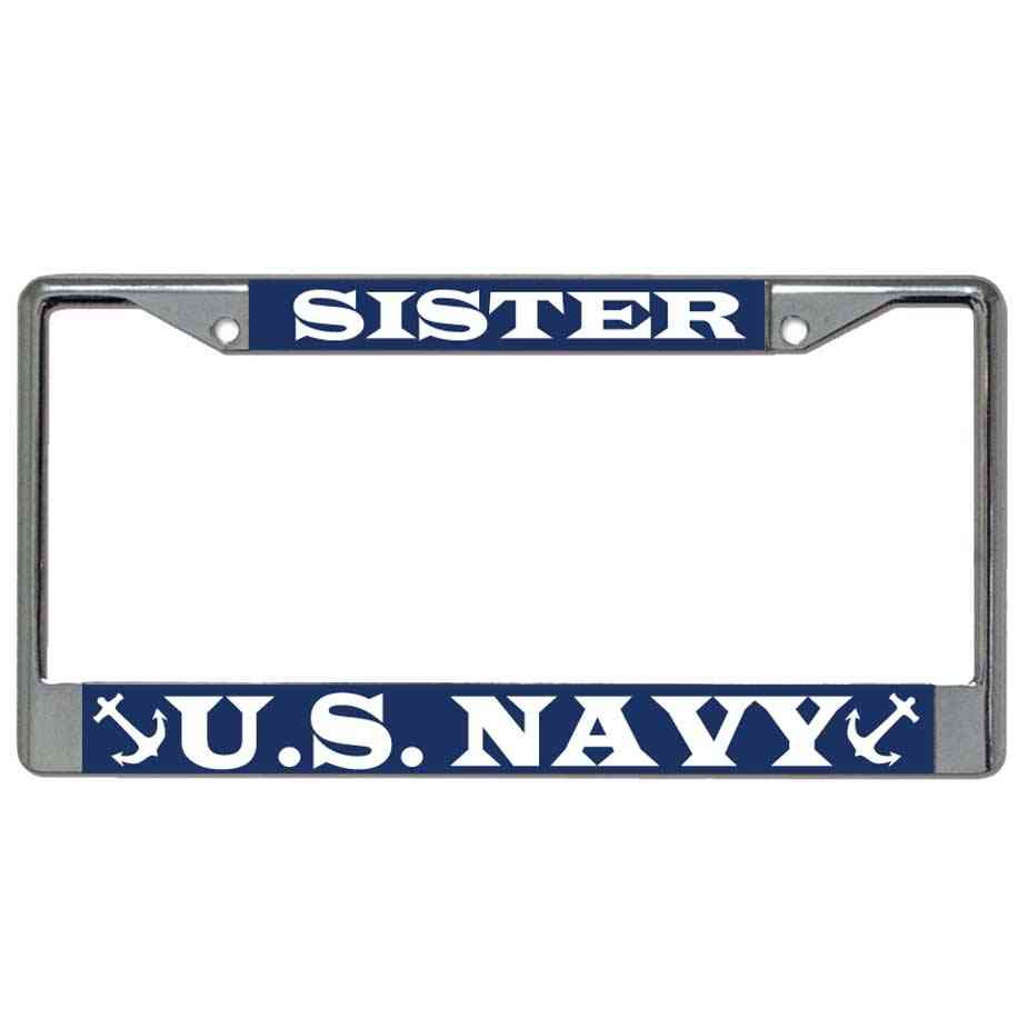 Navy Shellback Metal License Plate Frame