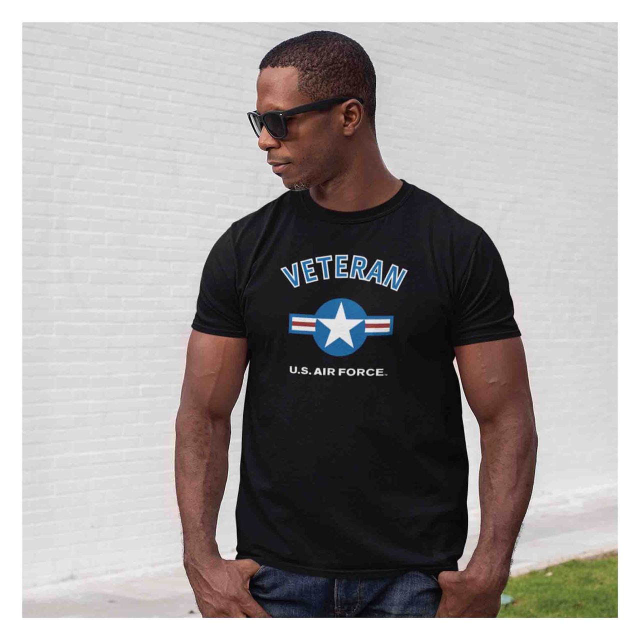 Air Force Veteran T-Shirt with USAF Roundel Graphic