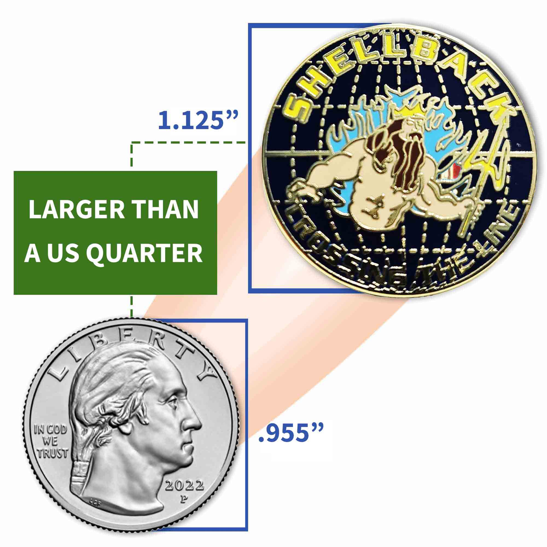 Shellback Crossing the Line Hat Lapel Pin