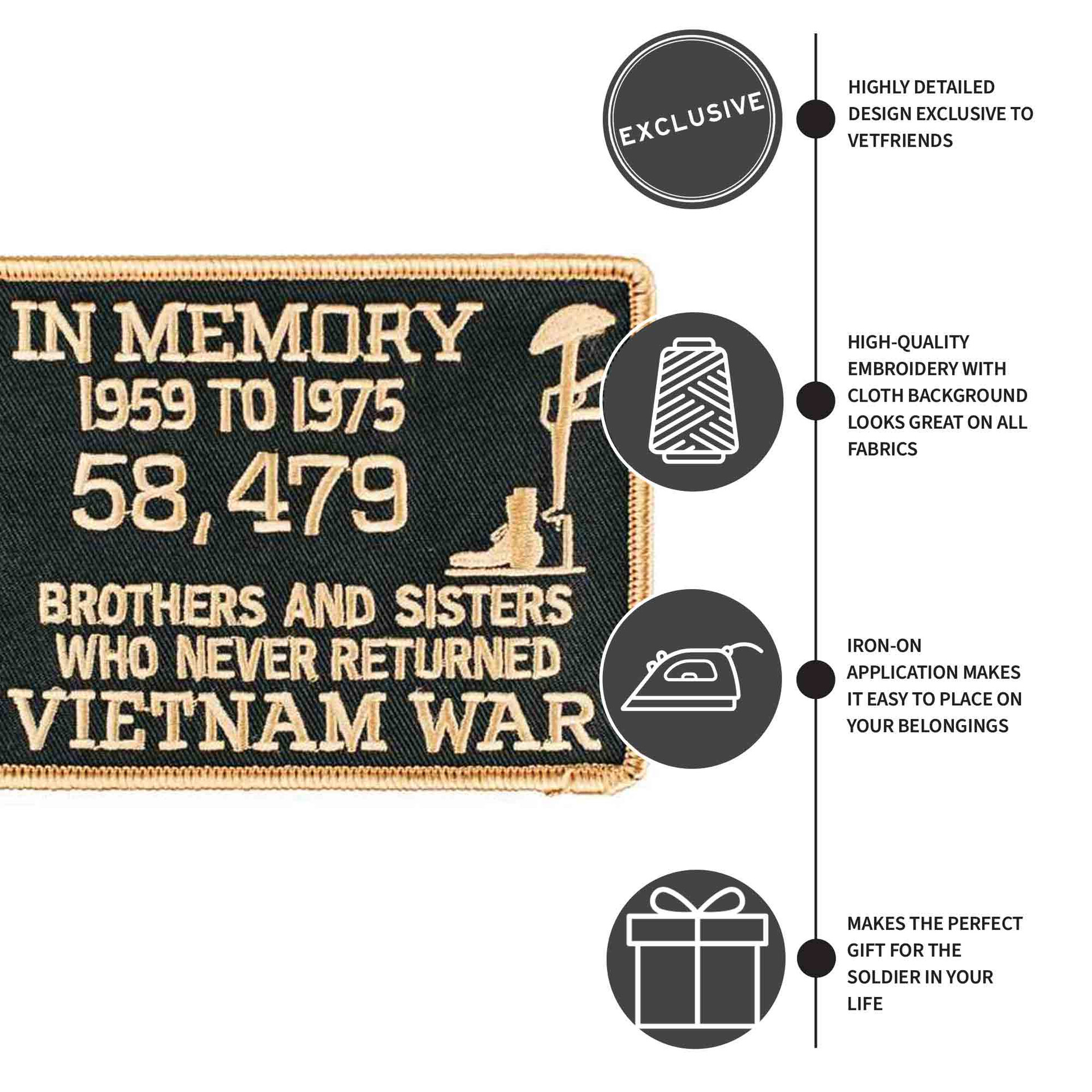 Vietnam In Memory Patch | Pins & Patches | VetFriends