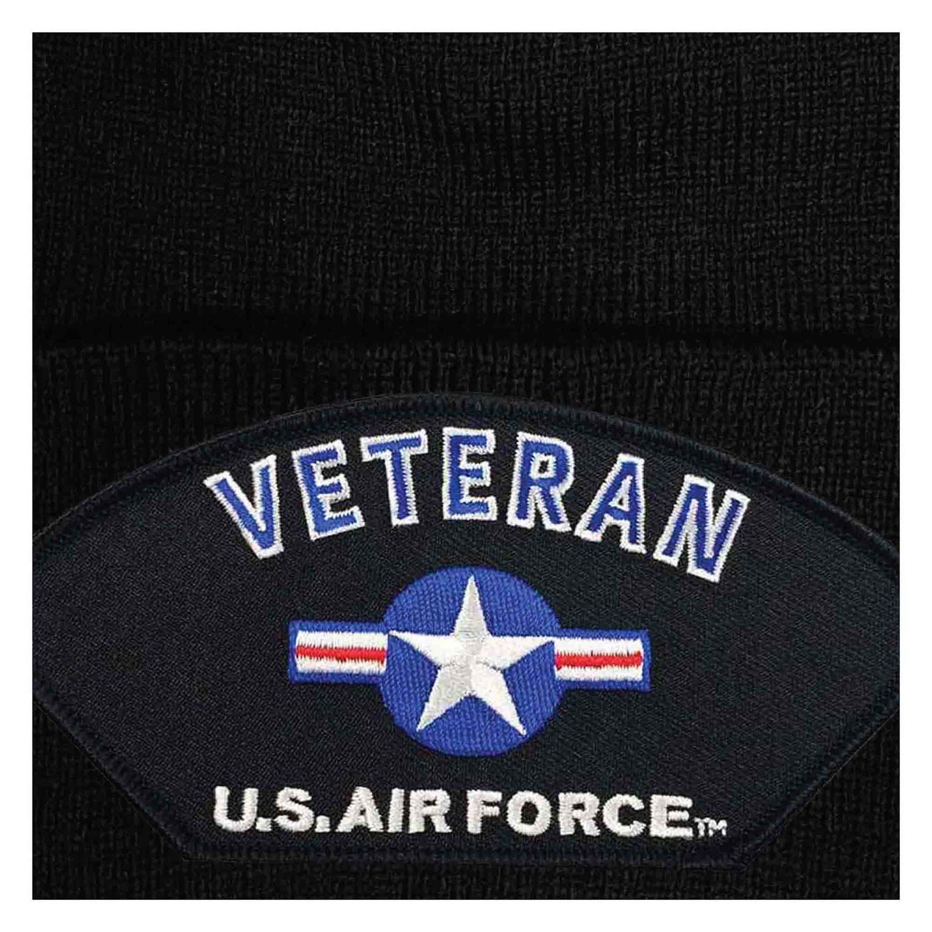 USAF Veteran with Roundel Graphic Custom Edition Patch Black Knit ...