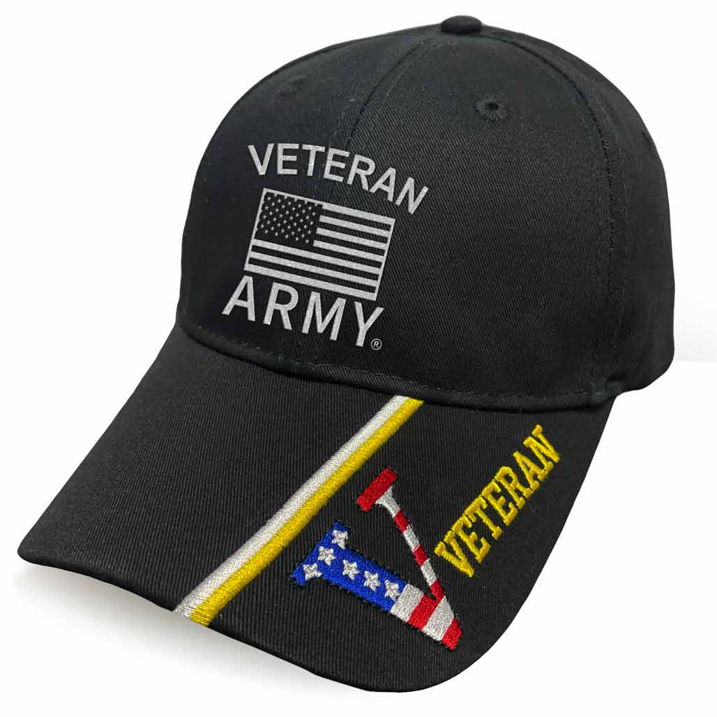 US Army Veteran Hat with Embroidered Flag | VetFriends