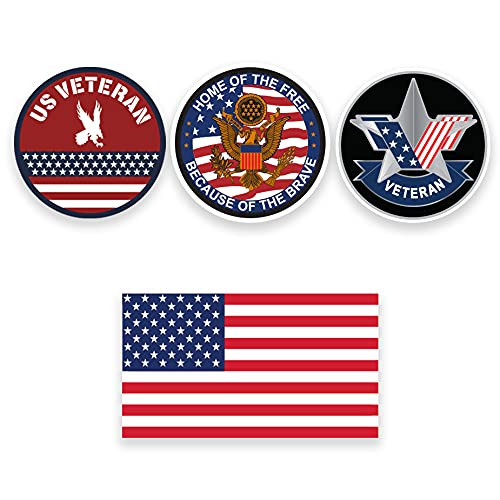 American Veteran Patriot Decal Collection -4 decals