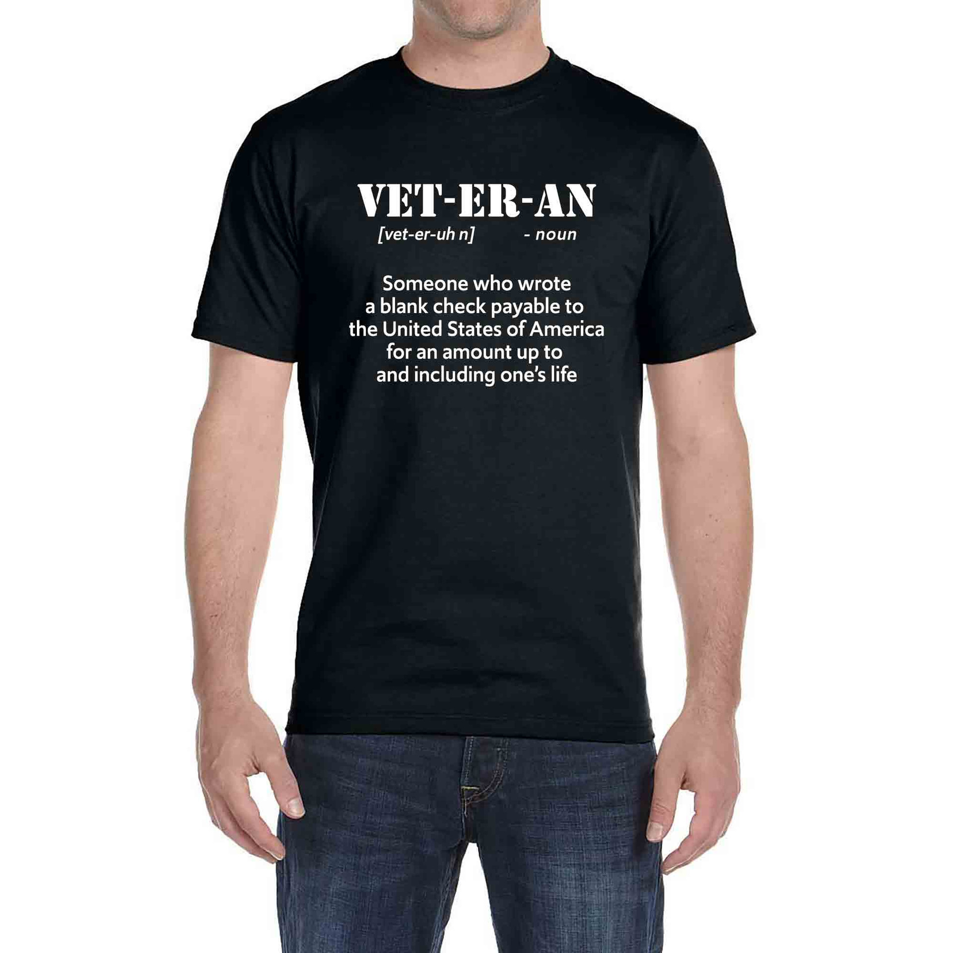 Veteran Definition Long Sleeve T-Shirt with Meaning of Veteran Text