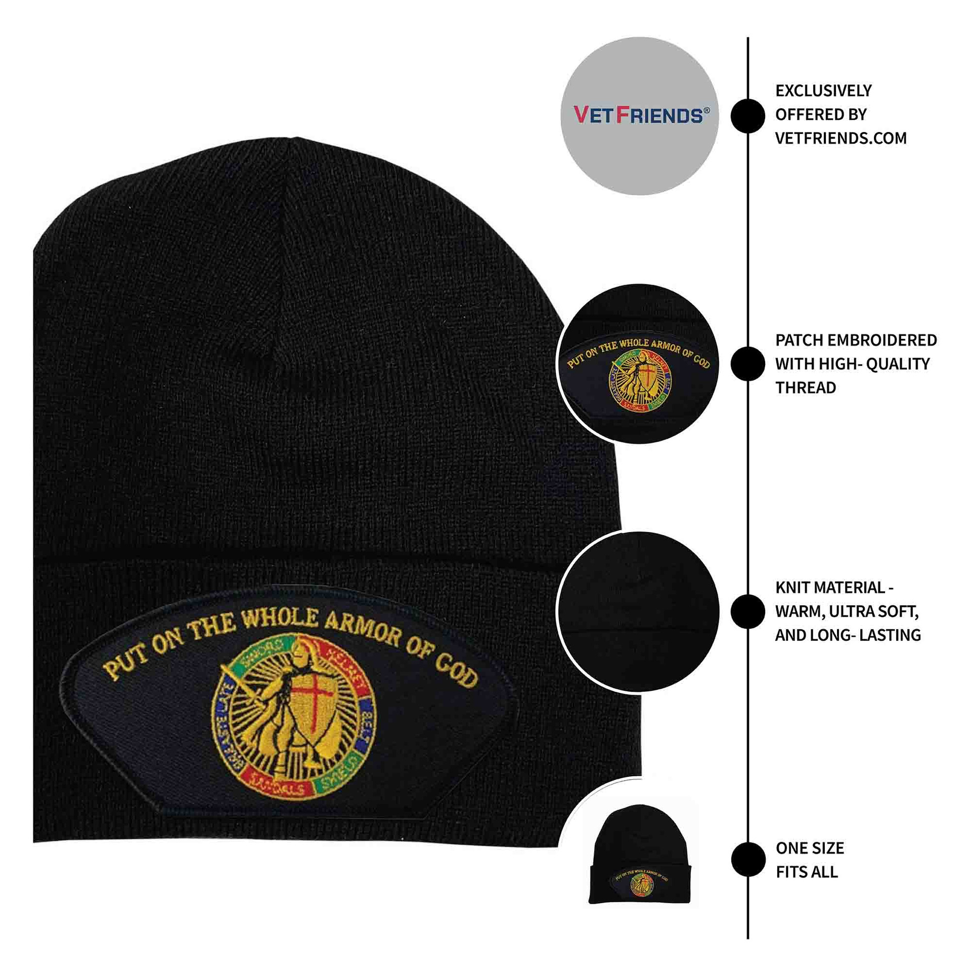 Beanie with Armor Of God Embroidered Patch