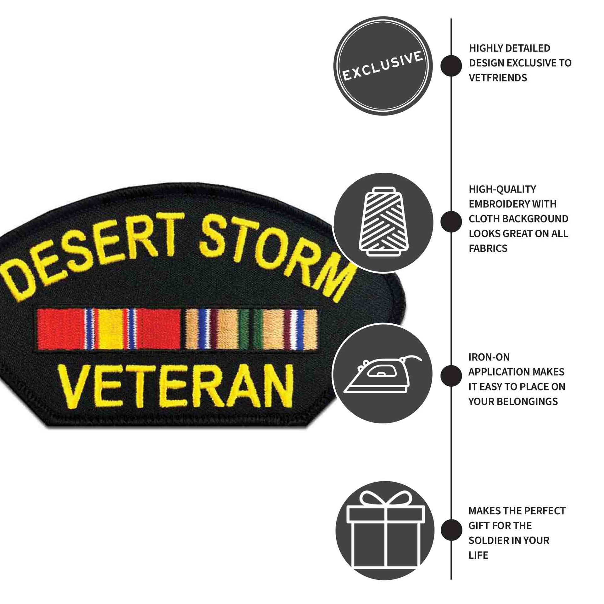 Desert Storm Veteran Patch with Ribbons / VetFriends.com
