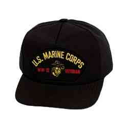 USMC Veteran Hat with Embroidered Flag / Vetfriends.com