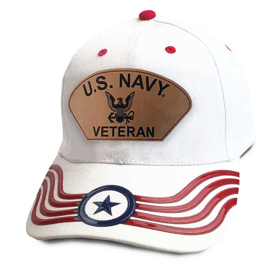 US Navy Veteran Leather Patch Hat | VetFriends