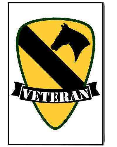 Army Veteran Circle Decal with 1st Cavalry Division Graphic