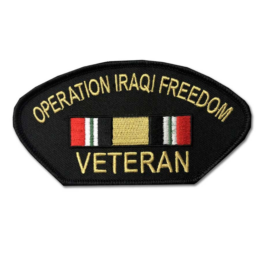Operation Iraqi Freedom Hat with Ribbon and V Veteran Graphics