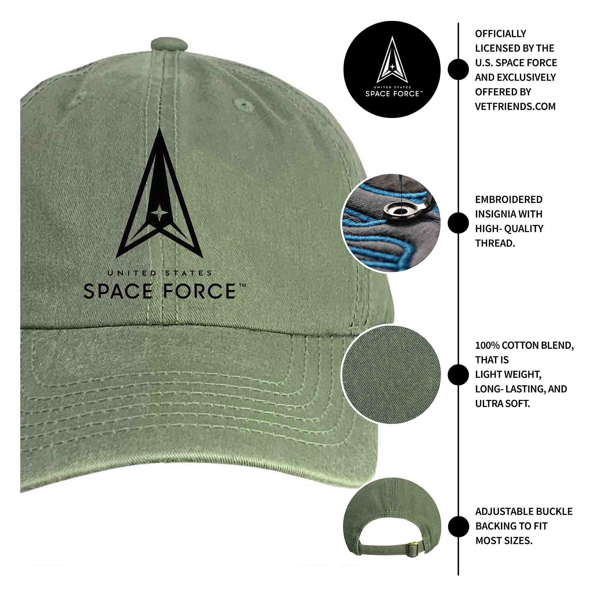 United States Space Force Embroidered Logo Vintage Hat
