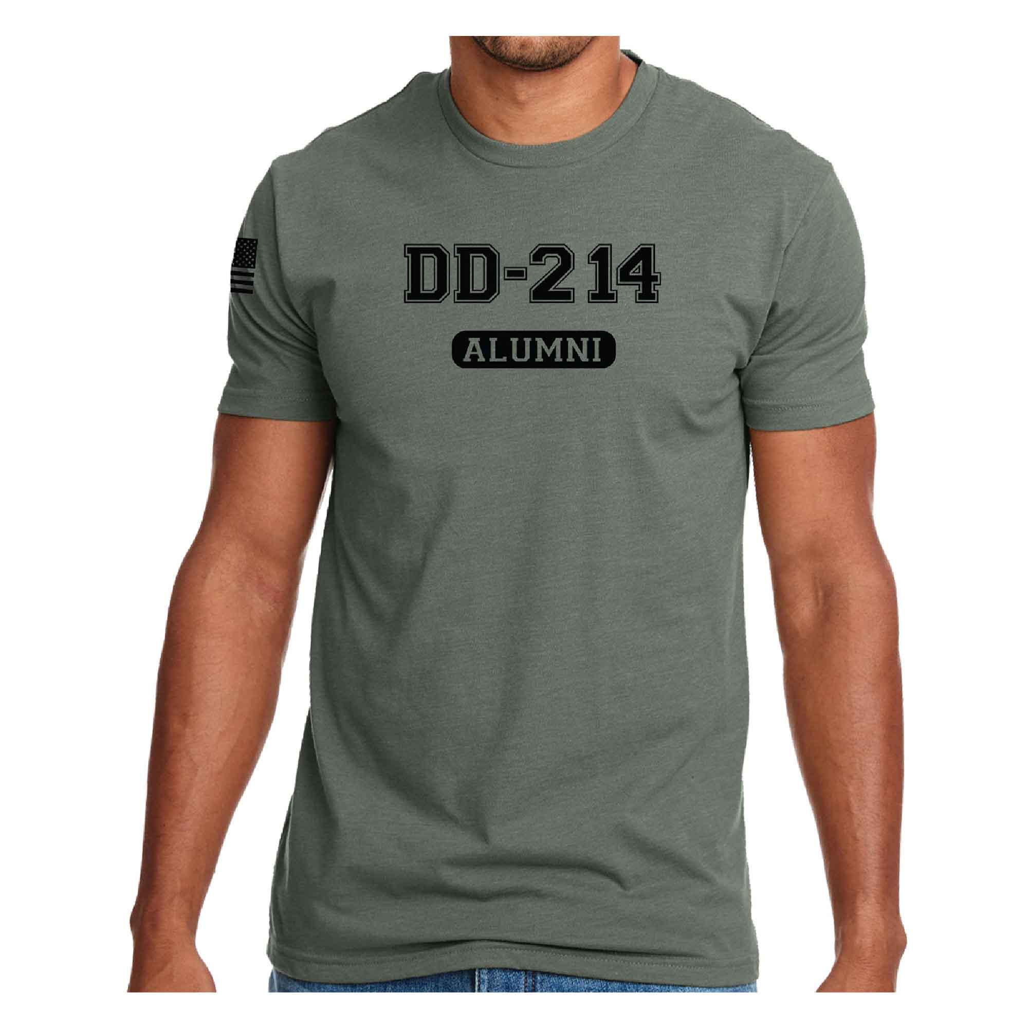 Officially Licensed Army DD-214 Alumni Black T-Shirt with American Flag ...