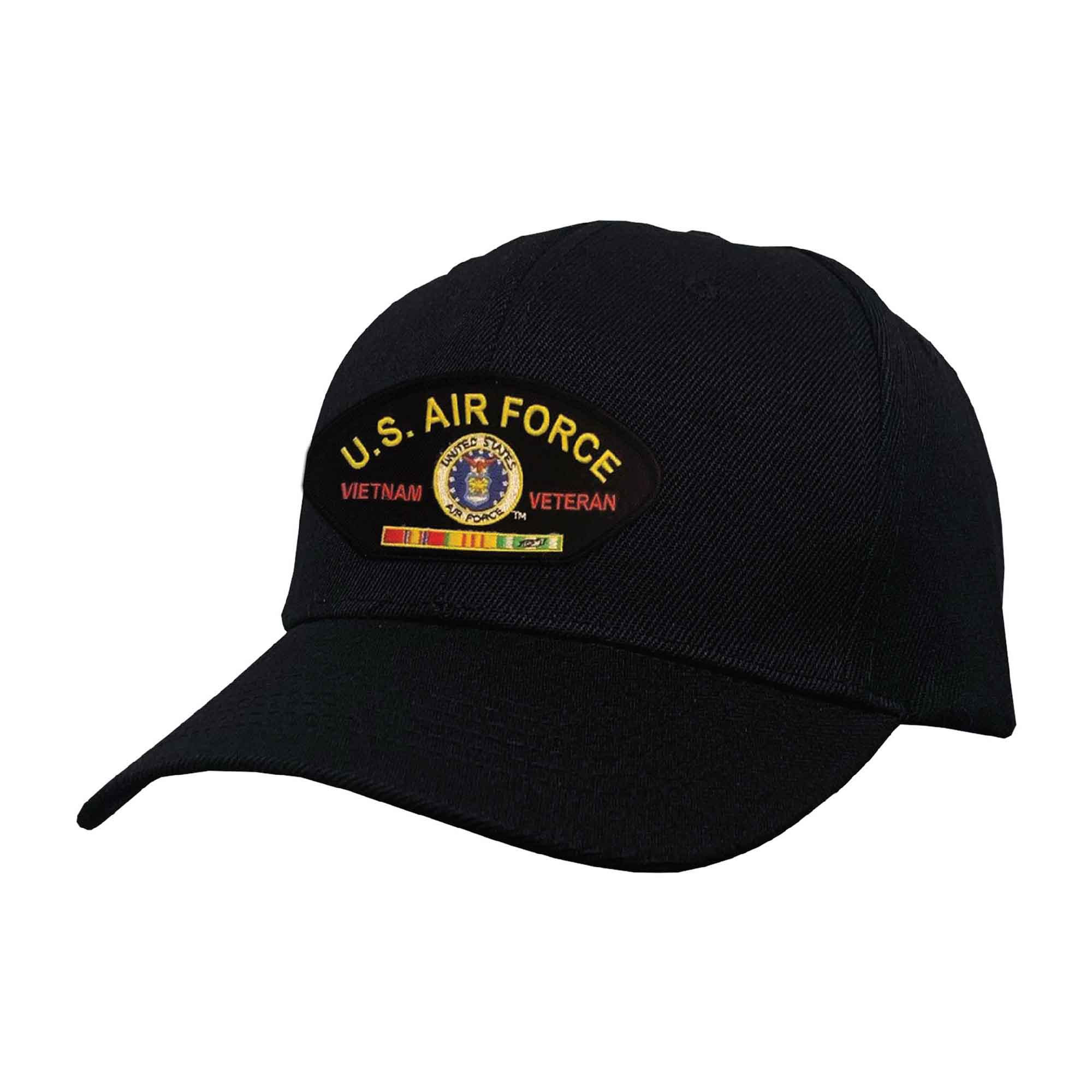 Officially Licensed by the U.S. Air Force Black 6 Panel Hat with USAF ...