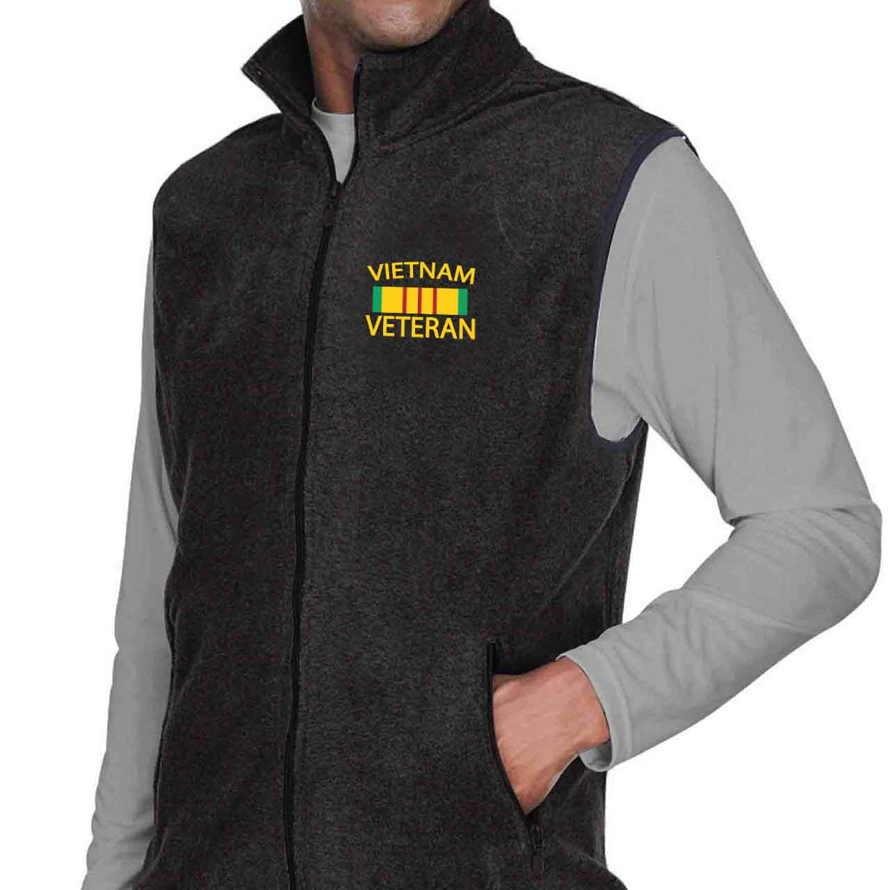 Embroidered Vietnam Veteran Fleece Vest / Vetfriends.com