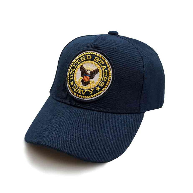 US Navy Veteran Custom Leather Patch Hat with Eagle Graphic