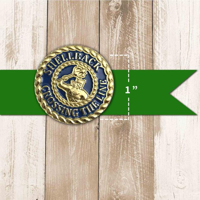 Lapel Pin with Shellback Crossing The Line Graphic