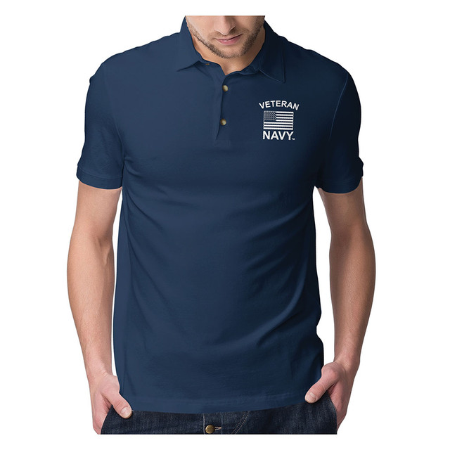 Officially Licensed US Navy Veteran Flag Polo
