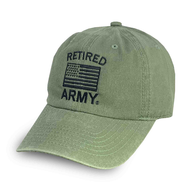 U.S. Army Retired Embroidered USA Flag Hat