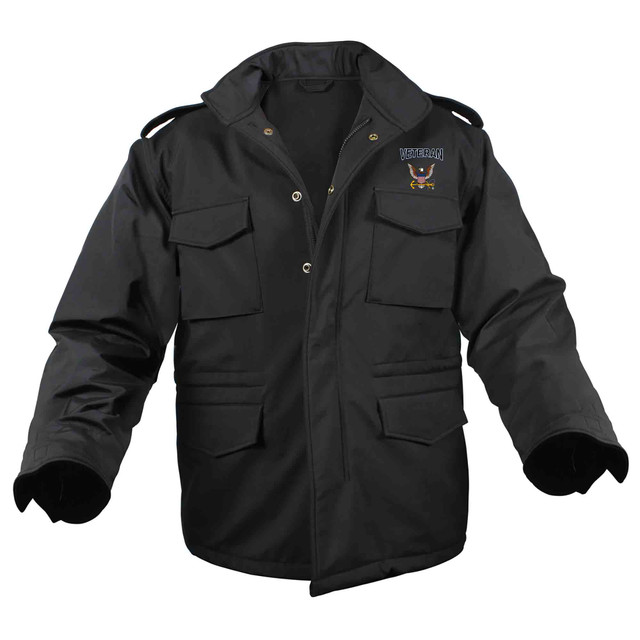 Custom Embroidered U.S. Navy with Veteran Logo Soft Shell M-65 Tactical ...