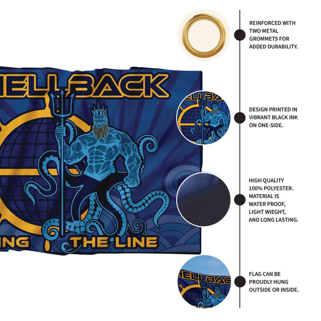 Shellback Crossing the Line Flag: Custom Design 3 x 5