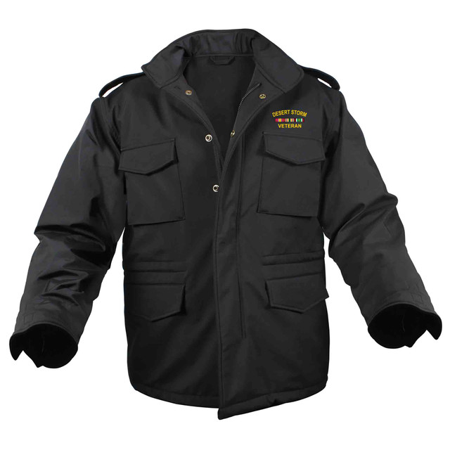 Custom Embroidered Desert Storm Veteran Soft Shell M-65 Tactical Jacket