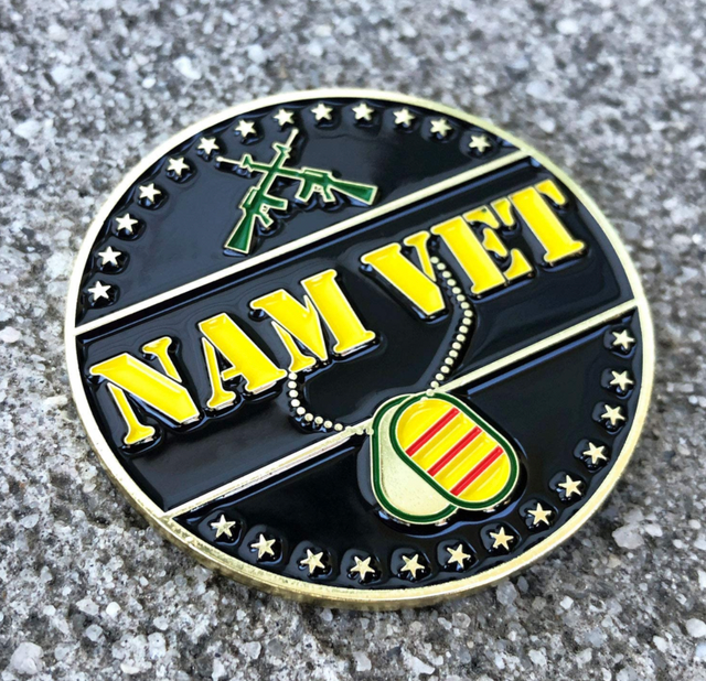 Vietnam Vet Challenge Coin with Helmet Graphics | Vetfriends