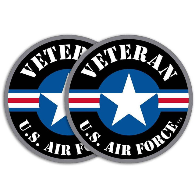 Officially Licensed USAF Veteran Roundel Circle Decal Quantity of (2)