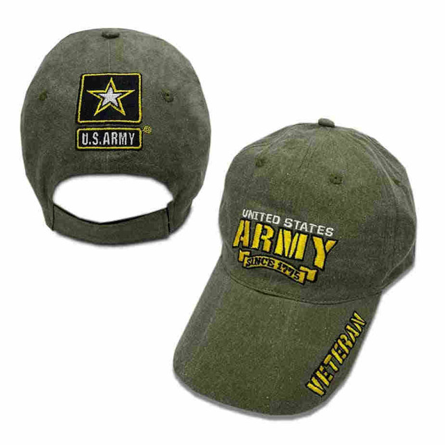 US Veteran Hat with Embroidered US Flag / Vetfriends.com