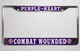 Purple Heart Combat Wounded Metal License Plate Frame