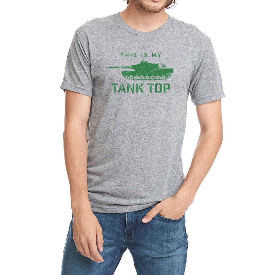 This Is My Tank Top T-Shirt with Distressed Abrams Battle Tank Graphic